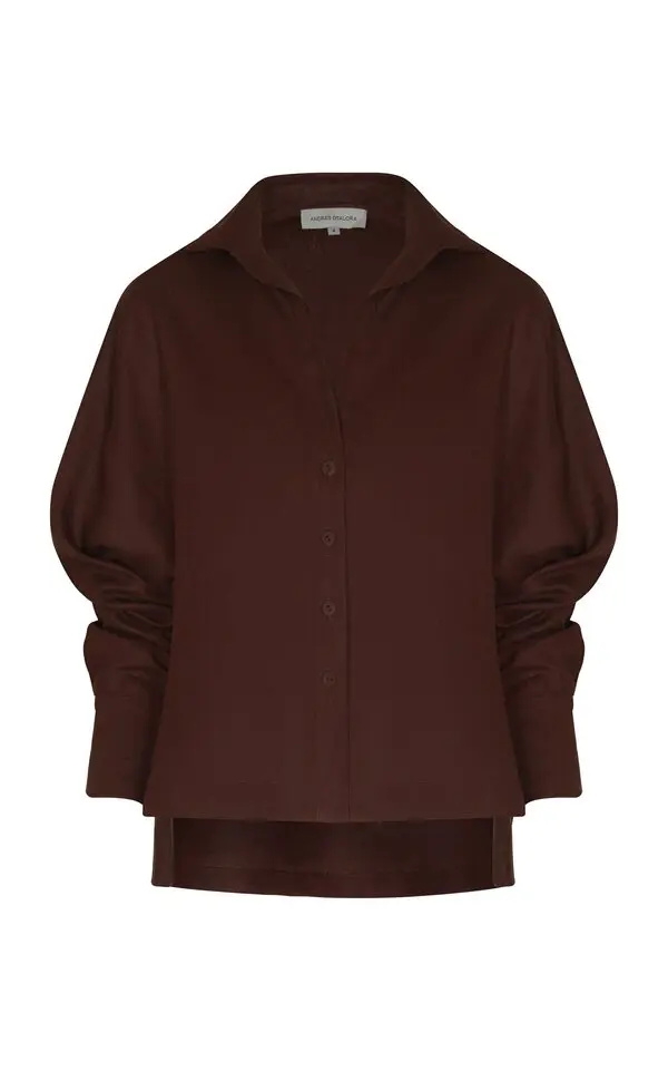 ANDRES OTALORA Si Sabes Linen Shirt - Brown