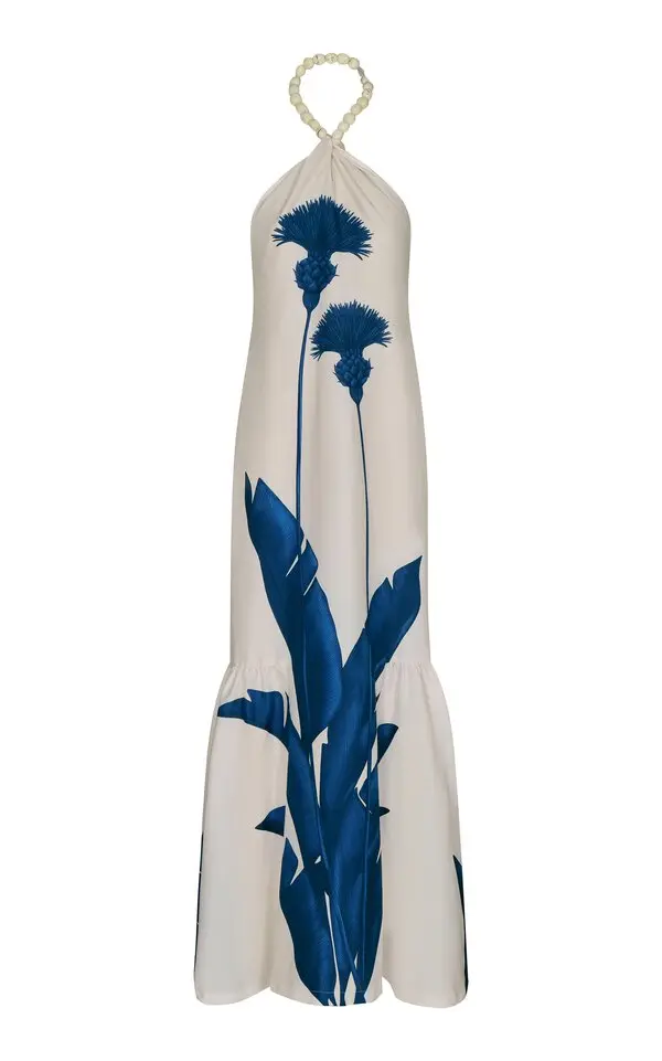 ANDRES OTALORA Vivir Contigo Cotton-poplin Gown - Blue