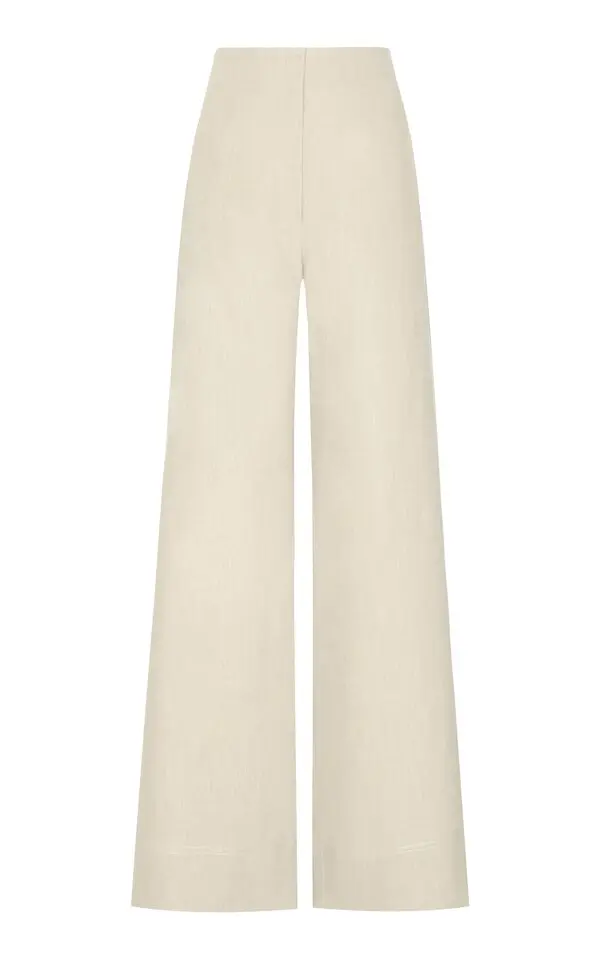 ANDRES OTALORA El Sol Mid-rise Wide-leg Linen Pants - Ivory