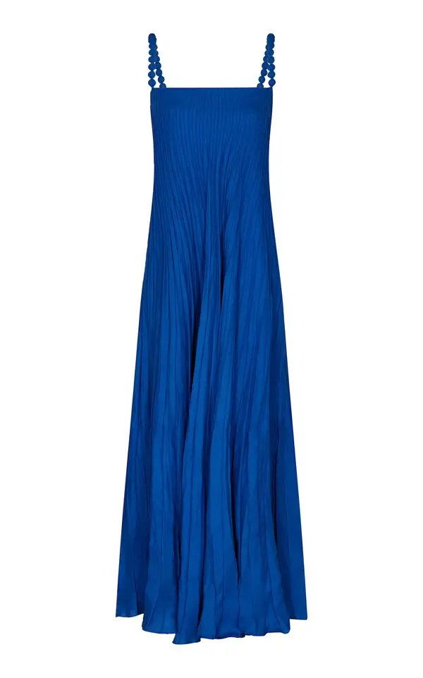 ANDRES OTALORA Un Ritmo Linen Maxi Dress - Blue