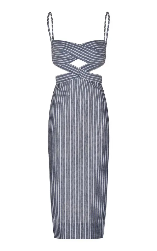 ANDRES OTALORA Recuerdos Cutout Midi Dress