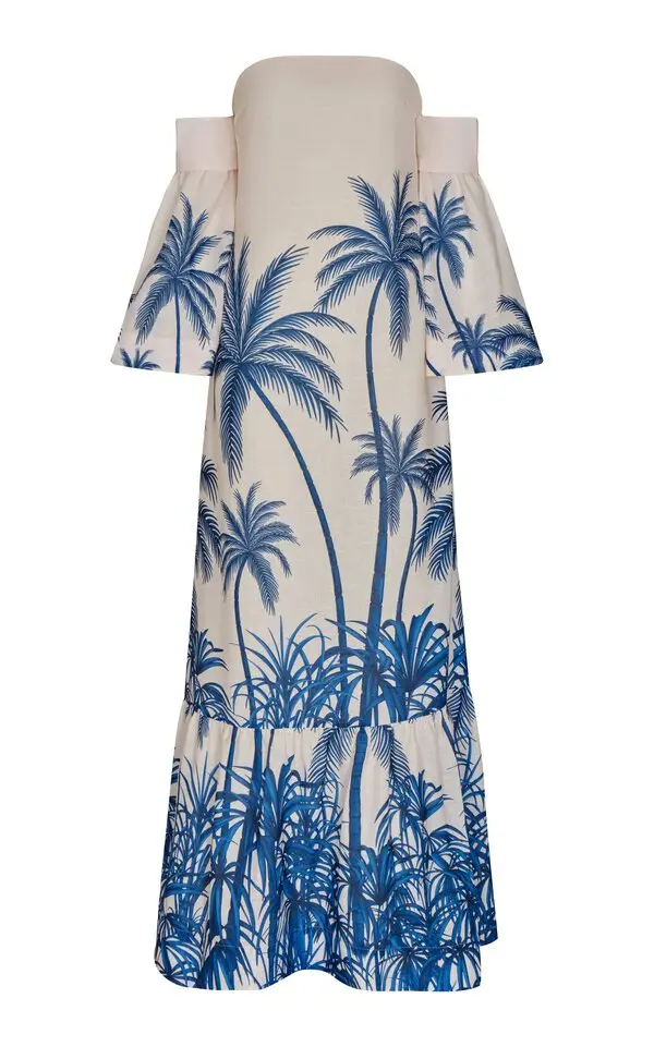 ANDRES OTALORA De Isla Linen Maxi Dress - Blue