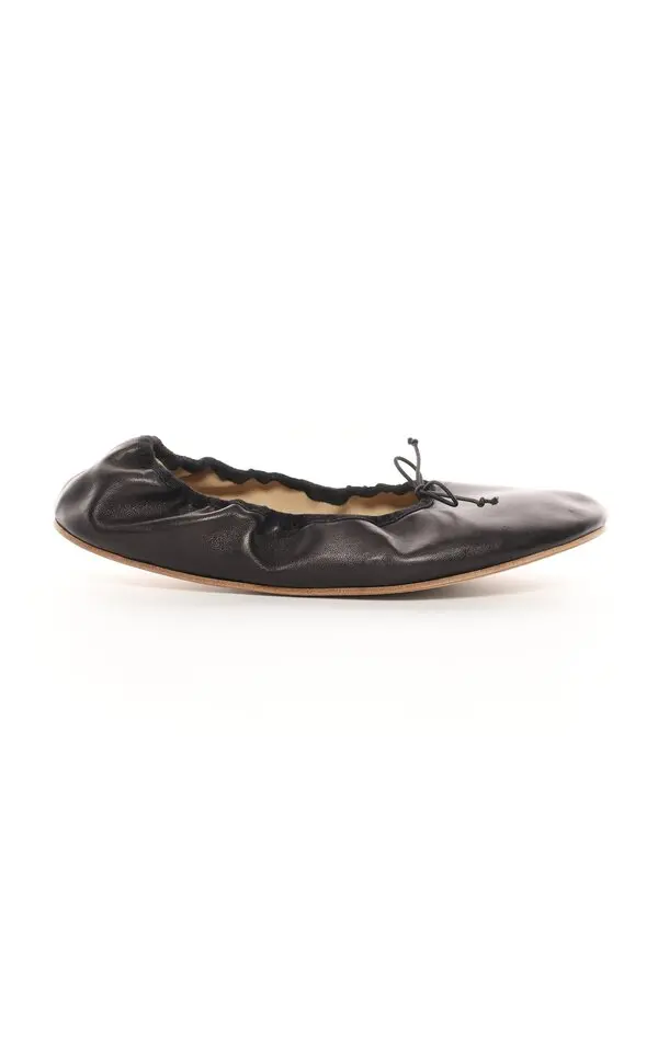 THE ROW Leather Ballet Flats - Black
