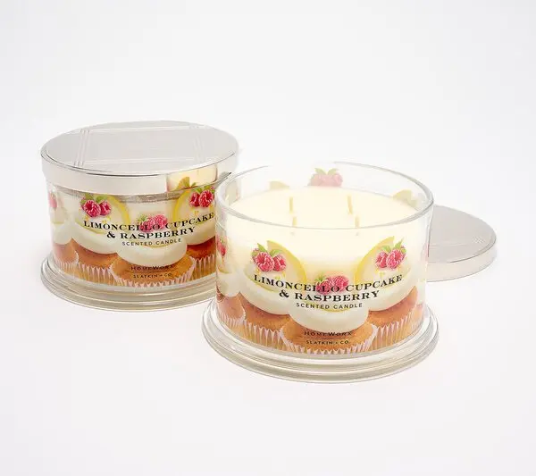 HOMEWORX BY SLATKIN + CO. S/2 18oz Limoncello & Rasb Candles - One-color