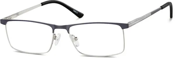 Zenni Browline Eyeglasses Titanium Frame - Gray