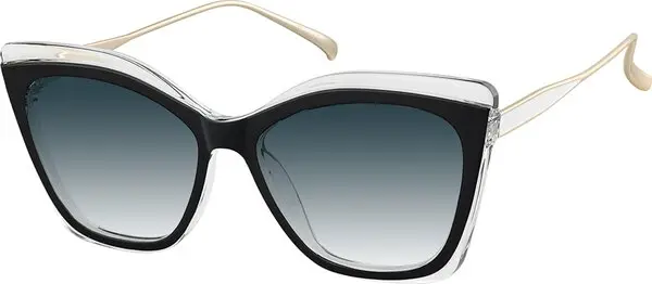 Zenni Retro Cat-eye Full Rim Sunglasses - Black