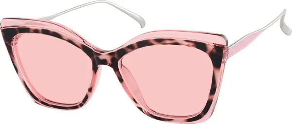Zenni Retro Cat-eye Full Rim Sunglasses - Pink