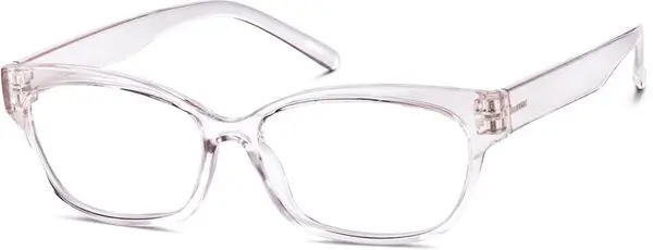 Zenni Rectangle Eyeglasses With Full Rim - Translucent Pink
