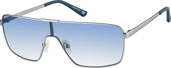 Zenni Vintage Oval Sunglasses With Full Rim Frame - Silver