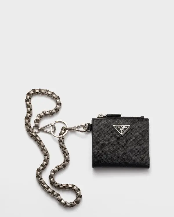 Prada Saffiano Wallet With Chain