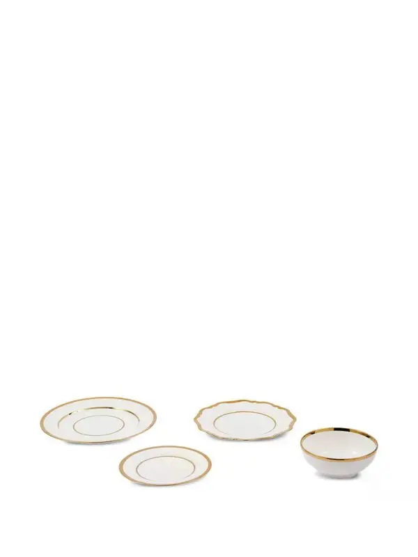 POLSPOTTEN Golden Finds Dinnerware Set - White