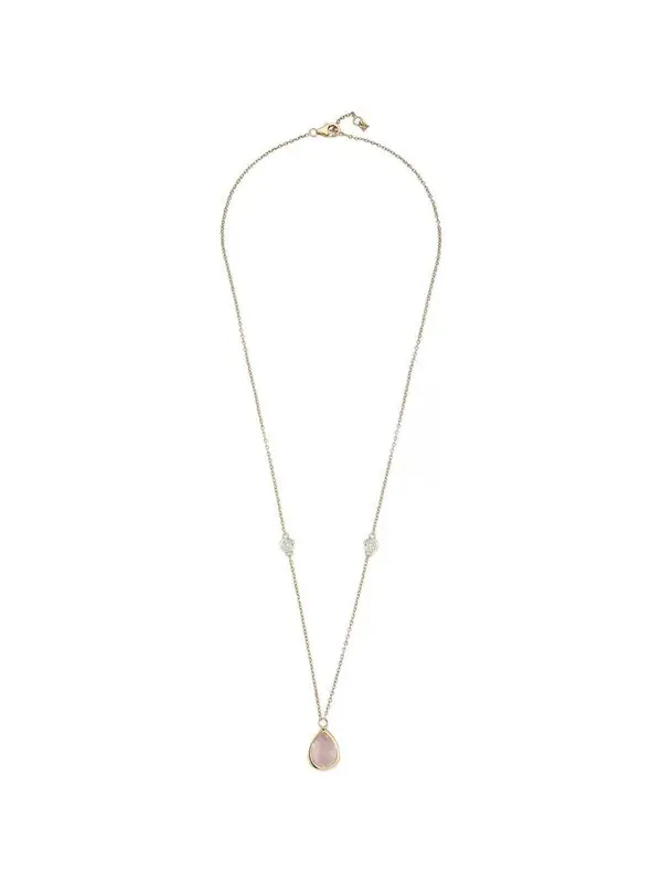 Mateo 14k Yellow Diamond And Pink Topaz Necklace - Gold