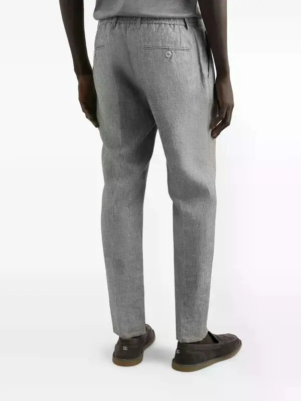 Dolce & Gabbana Linen Tailored Trousers - Grey