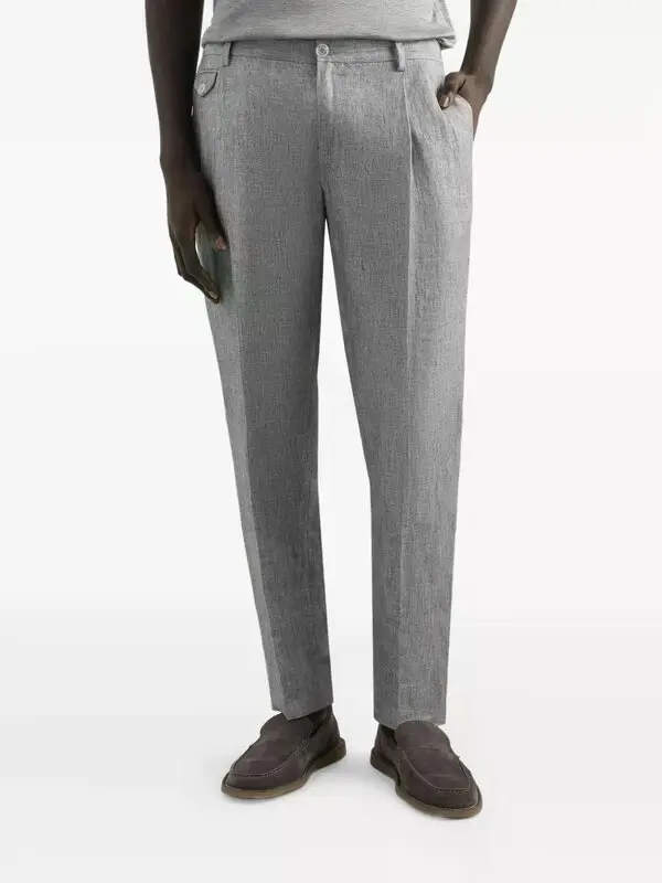 Dolce & Gabbana Linen Tailored Trousers - Grey
