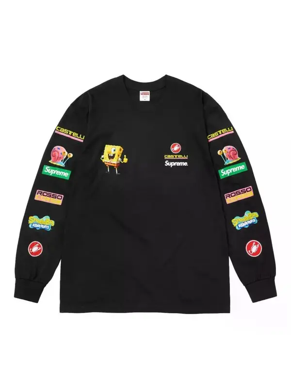 Supreme X Spongebob X Castelli Racing Long-sleeves T-shirt - Black