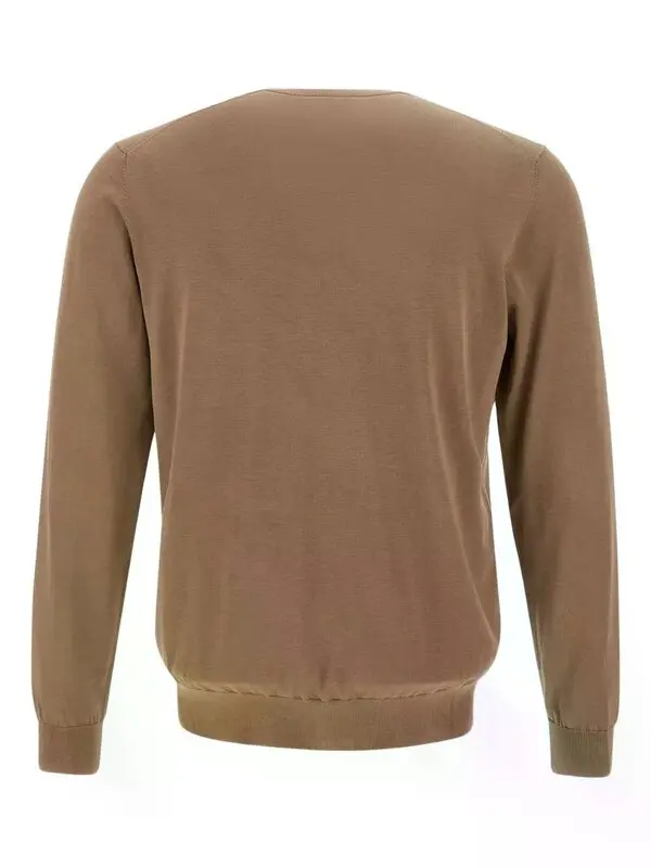KANGRA Crew Neck Long Sleeve Sweater - Brown