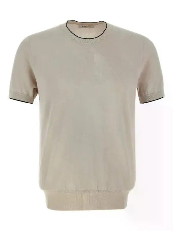 KANGRA Ribbed Crew-neck T-shirt - Neutrals