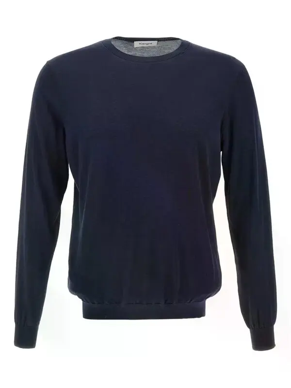 KANGRA Long-sleeve Crew-neck Pullover - Blue
