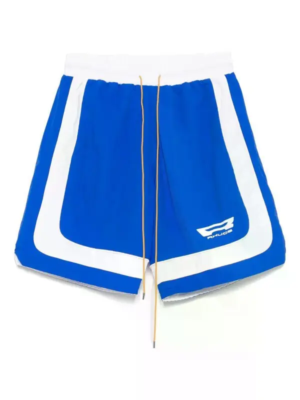 Rhude Contrast-stripe Track Shorts - Blue