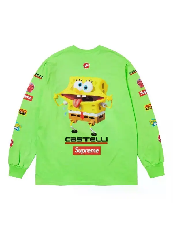 Supreme X Spongebob X Castelli Racing Long-sleeves T-shirt - Green