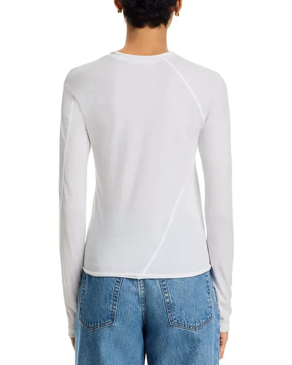 Helmut Lang Long Sleeve Spliced Top - Optic White