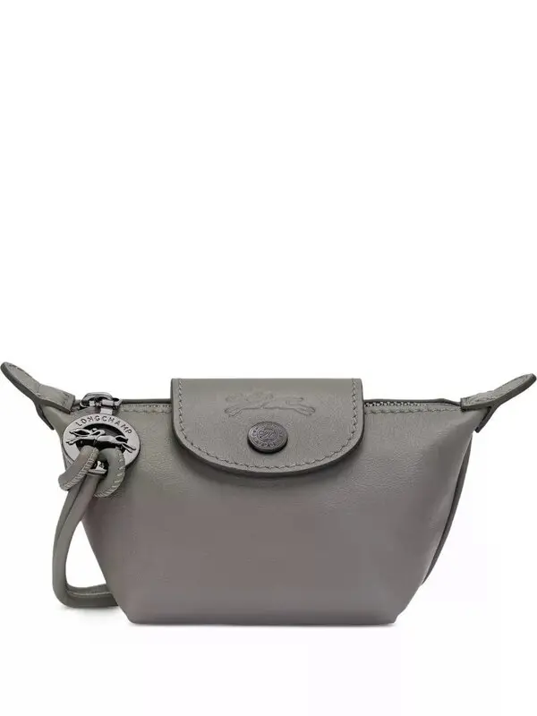 Longchamp Le Pliage Xtra Leather Coin Purse - Grey