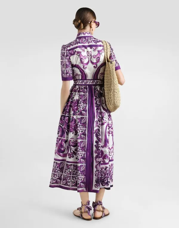 Dolce & Gabbana Majolica-print Poplin Shirt Dress - Multicolor