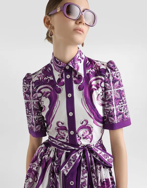 Dolce & Gabbana Majolica-print Poplin Shirt Dress - Multicolor