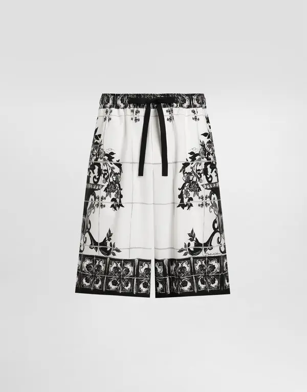 Dolce & Gabbana Majolica-print Poplin Trousers - Multicolor