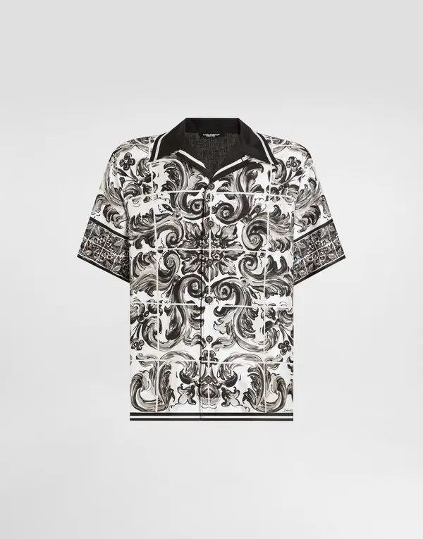 Dolce & Gabbana Printed Silk And Cotton Denim Shirt
