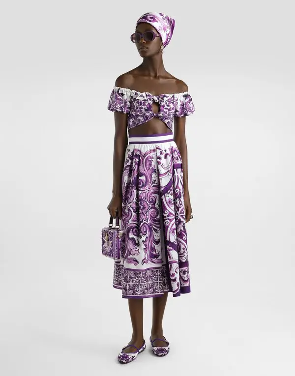 Dolce & Gabbana Majolica-print Poplin Top - Multicolor