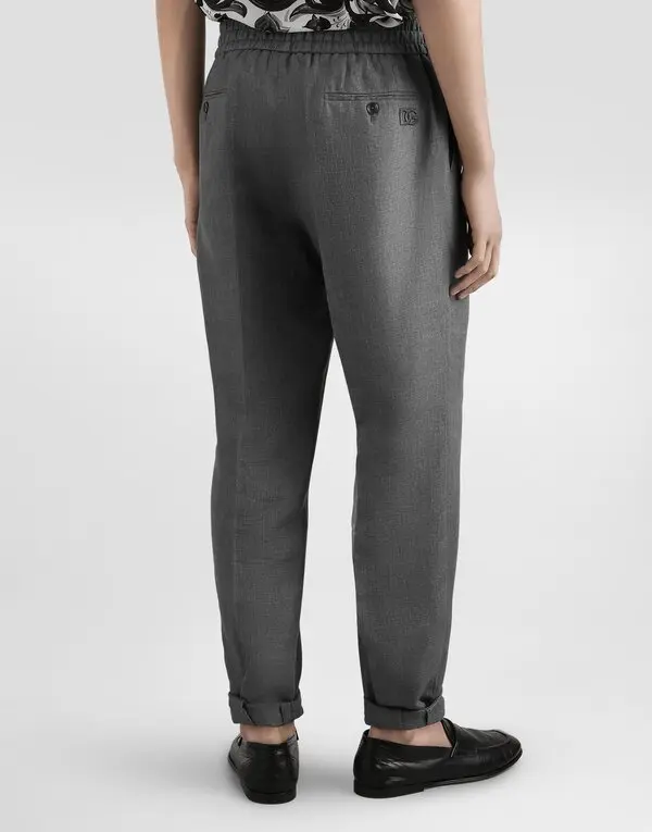 Dolce & Gabbana Washed Linen Canvas Jogging Trousers - Grey