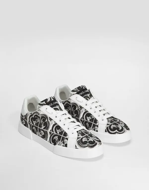 Dolce & Gabbana Majolica-print Portofino Light Strobel Sneakers - Multicolor