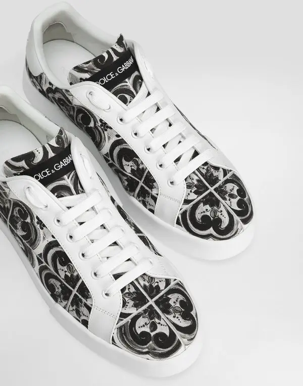 Dolce & Gabbana Majolica-print Portofino Light Strobel Sneakers - Multicolor