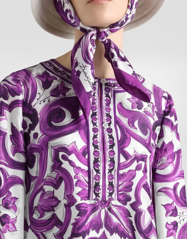 Dolce & Gabbana Majolica-print Twill Dress - Multicolor