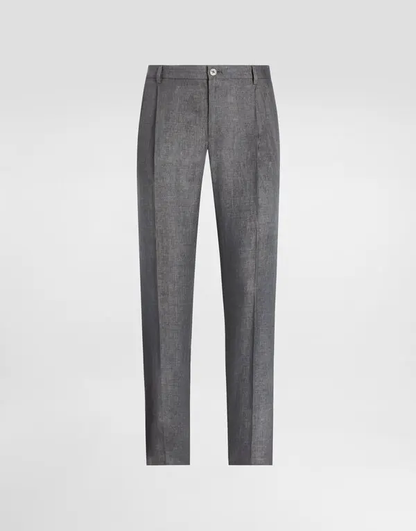 Dolce & Gabbana Washed Linen Canvas Trousers