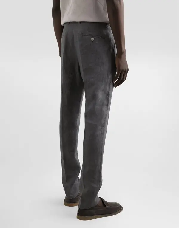 Dolce & Gabbana Washed Linen Canvas Trousers