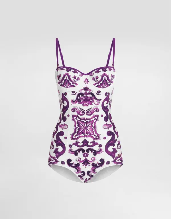 Dolce & Gabbana Majolica Print One-piece Swimsuit - Multicolor