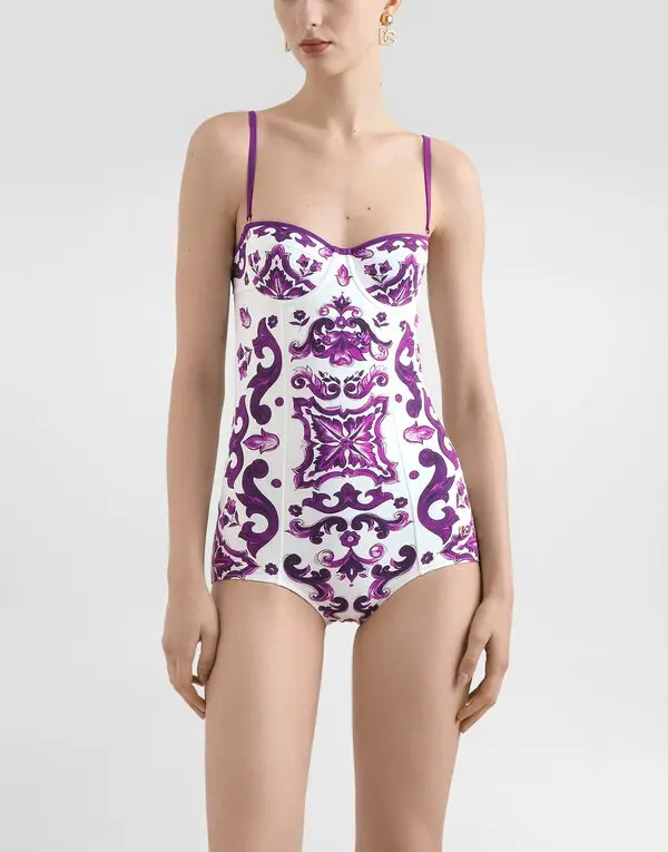 Dolce & Gabbana Majolica Print One-piece Swimsuit - Multicolor