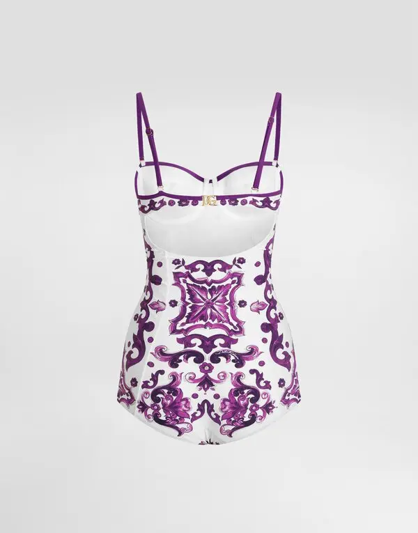 Dolce & Gabbana Majolica Print One-piece Swimsuit - Multicolor