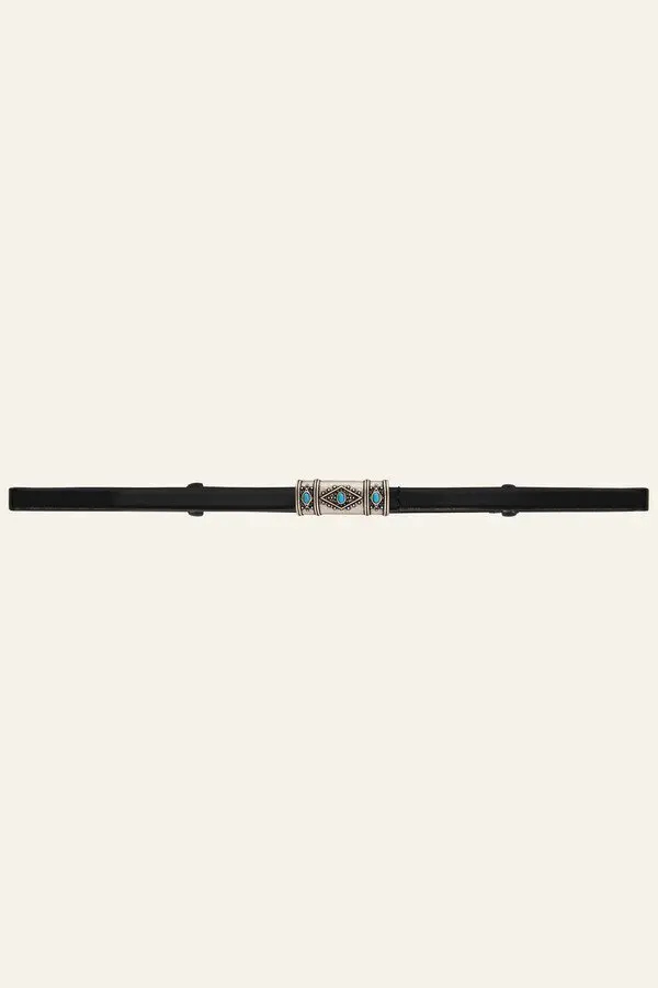 Ba&sh Bondy Thin Leather Belt - Black