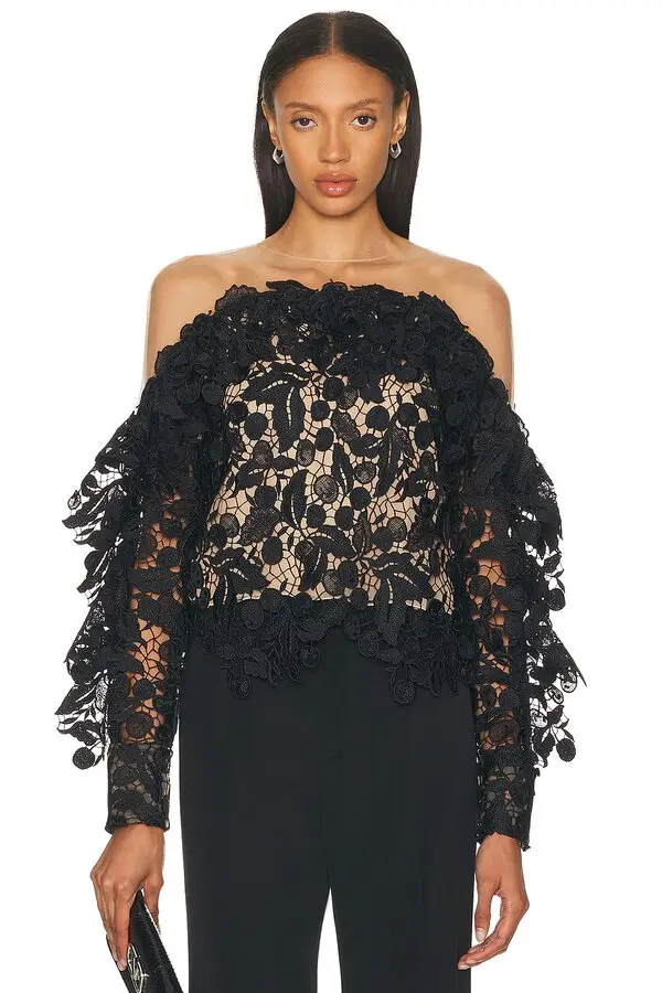 Oscar De La Renta Long Sleeve Blouse