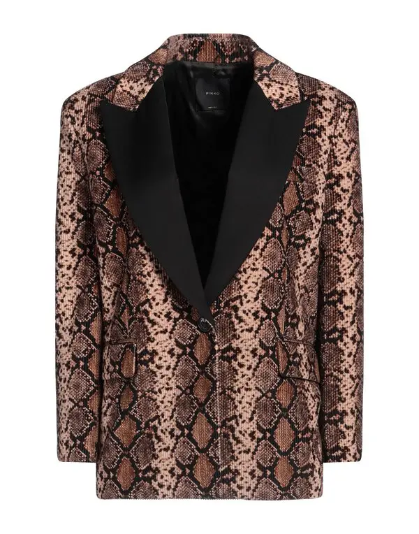 Pinko Single-breasted Blazer In Cotton, Viscose, And Wool