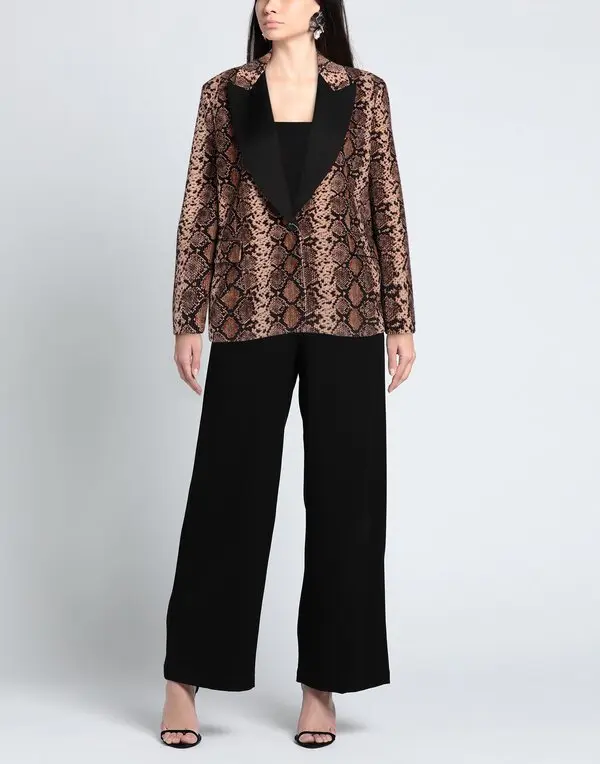 Pinko Single-breasted Blazer In Cotton, Viscose, And Wool
