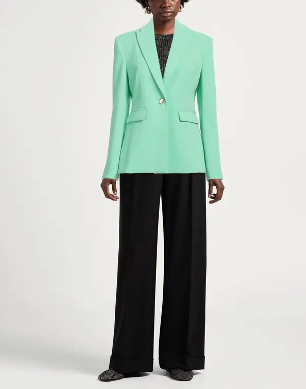 Pinko Single-breasted Crepe Blazer - Green