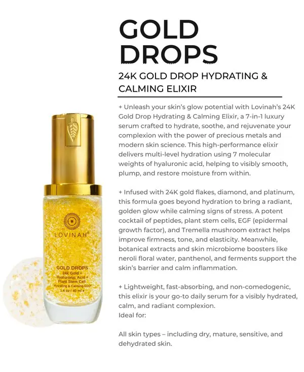 LOVINAH SKINCARE Gold Drop Hydrating Calming Elixir