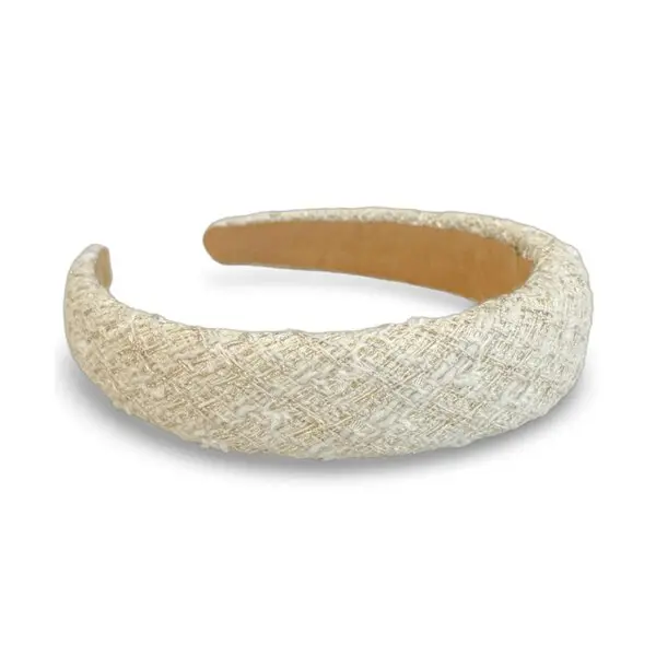 HEADBANDS OF HOPE Padded Check Headband - White