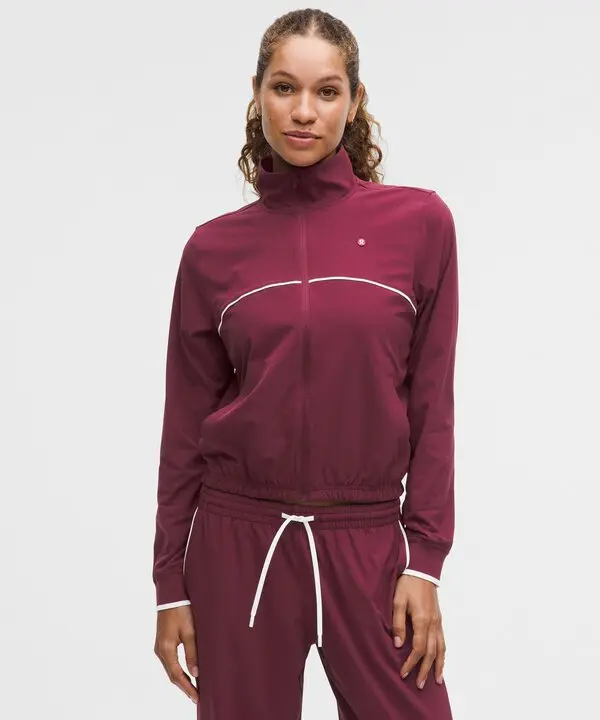 Lululemon Court Rival Tennis Track Jacket - Burgundy Bay/white