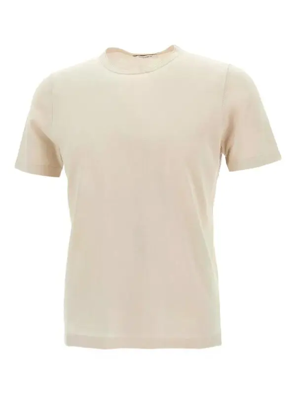 KANGRA Crew-neck Cotton T-shirt - Neutrals