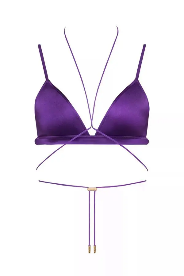 MAISON CLOSE Glow Triangle Bikini Top - Purple